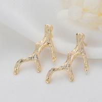 China Fashion Design 14K Gold Plated Tree Branch Shape Stud Earrings for sale