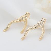 China Fashion Design 14K Gold Plated Tree Branch Shape Stud Earrings for sale