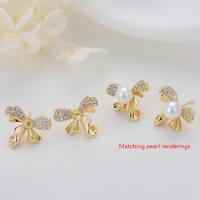 China Wholesale 14K Gold Plated Can Match Pearls Butterfly Shape  Stud Earrings for sale