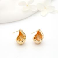 China Fashion Minimalist Design With 14K Gold Plated Spoon Shaped Studs and Smooth Surface Customization for Women's Jewelry Earrings for sale