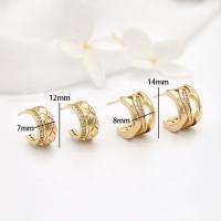 China Wholesale 14K Gold Plated Fashion Jewelry Earrings With C Shaped Inlaid Zircon for Women's Studs Earring for sale