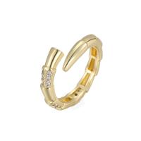 China Fashion 14K Gold Plated Zircon Plain Open Ring Adjustable Heart Shaped Irregular Square Women's Jewelry Ring for sale