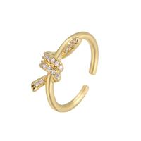 China Fashion 14K Gold Plated Zircon Plain Open Ring Adjustable Heart Shaped Irregular Square Women's Jewelry Ring for sale