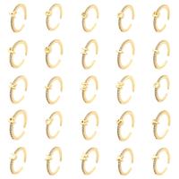 China Brass Fashion English Alphabet Ring 14K Gold Zircon Open Ring Jewelry Diy Adjustable Letter A-Z Ring for sale