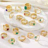 China Wholesale Fashion Zircon Gold Plated Ring Personalized Open Ring Irregular Unisex Ring for sale