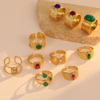 China Wholesale Fashion Zircon Gold Plated Ring Personalized Open Ring Irregular Unisex Ring for sale