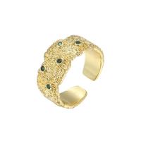 China Wholesale Fashion Zircon Gold Plated Ring Personalized Open Ring Irregular Unisex Ring for sale