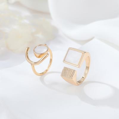 China Wholesale Engagement Wedding Korean Style Simple Finger Adjustable Shell Open Women Rings for Ladies Jewelry for sale
