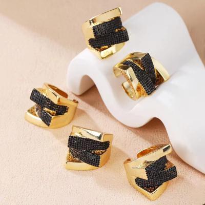 China Jiexing Hot Selling Light Luxury Exaggerated Big Opening Ring No Sex Style Adjustable Fashion Finger Rings for sale