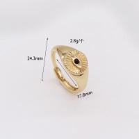 China Jiexing Trendy Finger Rings 14K Gold Plated Adjustable Rings Evil Eye Jewelry for sale