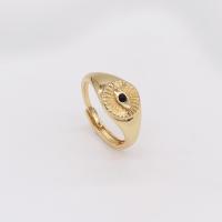 China Jiexing Trendy Finger Rings 14K Gold Plated Adjustable Rings Evil Eye Jewelry for sale