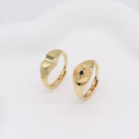 China Jiexing Trendy Finger Rings 14K Gold Plated Adjustable Rings Evil Eye Jewelry for sale