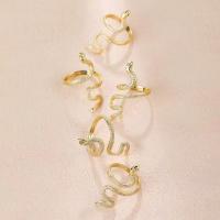China Factory Lovely Trendy Finger Rings 14K Gold Plated Adjustable Fashion Micro Set Zircon Snake Opening Ring for sale
