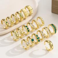 China Clear Emerald CZ 14K Gold Plated Adjustable Dubai Gold Star Finger Rings Jewelry Designs for Women Gift for sale