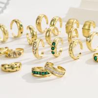 China Clear Emerald CZ 14K Gold Plated Adjustable Dubai Gold Star Finger Rings Jewelry Designs for Women Gift for sale