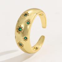 China Clear Emerald CZ 14K Gold Plated Adjustable Dubai Gold Star Finger Rings Jewelry Designs for Women Gift for sale