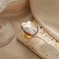 China Hot Sale New 14K Gold Plated Baroque Natural Pearl Ring Finger Ring Jewelry for Women for sale