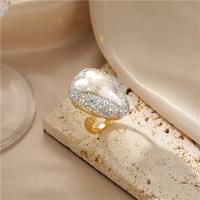 China Hot Sale New 14K Gold Plated Baroque Natural Pearl Ring Finger Ring Jewelry for Women for sale