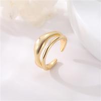 China Hot Sale New Simple Style 14K Gold Plated Round Love Adjustable Finger Ring Jewelry for Women for sale