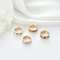China Factory Wholesale Price Enamel Pink Evil Eye 14K Gold Plated Rings Adjustable Wholesale for sale