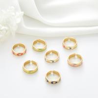 China Fashion 14k Adjustable for Women Color Enamel Dainty Turkish Evil Eye Ring Colorful Gold Plated for sale