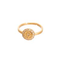 China Factory Wholesale Fashion Simple 14K Gold Plated Finger Rings Jewelry Women Adjustable CZ Rings for sale