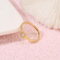 China Factory Wholesale Fashion Simple 14K Gold Plated Finger Rings Jewelry Women Adjustable CZ Rings for sale