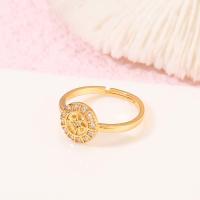 China Factory Wholesale Fashion Simple 14K Gold Plated Finger Rings Jewelry Women Adjustable CZ Rings for sale