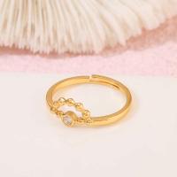 China Factory Wholesale Fashion Simple 14K Gold Plated Finger Rings Jewelry Women Adjustable CZ Rings for sale