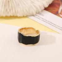 China Wholesale  Trendy 14K Gold Plated Adjustable Rings Enamel Chunky Rings Jewelry Women for sale