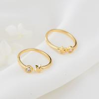 China Simple Brass Micro-set Zircon 14K Gold Plated Hamsa Hand Star Shape Adjustable FashionJewelry Ring for sale
