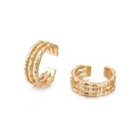 China 2024 Hot Selling Women's Ring Personalized Fashion 14K Gold Plated Triple Hollow Bamboo Open Ring for sale