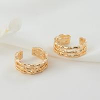 China 2024 Hot Selling Women's Ring Personalized Fashion 14K Gold Plated Triple Hollow Bamboo Open Ring for sale