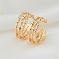 China 2024 Hot Selling Women's Ring Personalized Fashion 14K Gold Plated Triple Hollow Bamboo Open Ring for sale