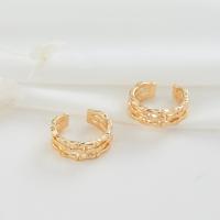 China 2024 Hot Selling Women's Ring Personalized Fashion 14K Gold Plated Triple Hollow Bamboo Open Ring for sale