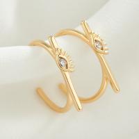 China Trendy New Design Women 14K Gold Plated Smooth Chunky Pink Star Cubic Zirconia Diamond Evil Eye Ring for sale