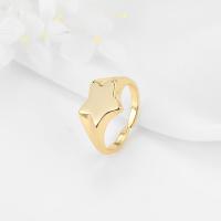 China Fashion 14K Gold Plated Adjustable Ring With Star Shaped Zircon Double Head Snake Shaped Beads Women's Jewelry Ring for sale