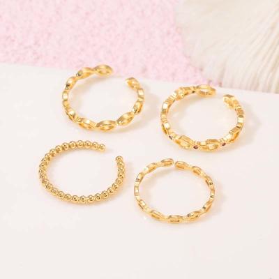 China Latest Dainty Adjustable 14K Gold Plated Ring Bulk Jewelry Design for Women for sale