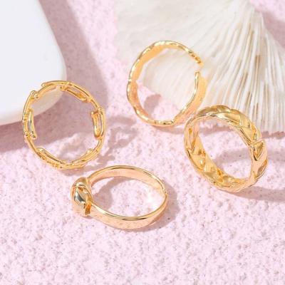 China Wholesale Trendy 14K Gold Plated Adjustable Rings Minimalist Jewelry for sale