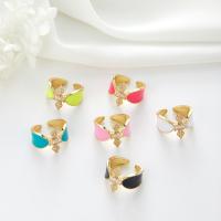 China Fashion New Popular Colorful Adjustable Drop Oil Color Brass Y2K Enamel Finger Rings for Women Girls for sale