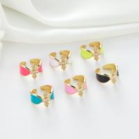 China Fashion New Popular Colorful Adjustable Drop Oil Color Brass Y2K Enamel Finger Rings for Women Girls for sale