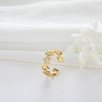 China 14K Gold Plated Jewelry Dainty CZ Micro Pave Cubic Zirconia Adjustable Ring Women for sale