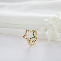 China 14K Gold Plated Jewelry Dainty CZ Micro Pave Cubic Zirconia Adjustable Ring Women for sale