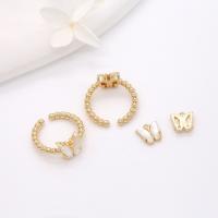 China Trendy Design 14K Gold Plated Butterfly Shape Open Adjustable Ring Diy Jewelry Butterfly Charm Accessories for sale