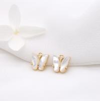 China Trendy Design 14K Gold Plated Butterfly Shape Open Adjustable Ring Diy Jewelry Butterfly Charm Accessories for sale