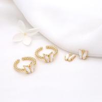 China Trendy Design 14K Gold Plated Butterfly Shape Open Adjustable Ring Diy Jewelry Butterfly Charm Accessories for sale