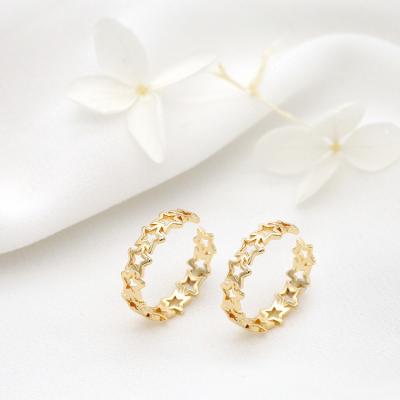 China 14K Gold Plated Star Shape Open Adjustable Ring Fashion Connection Star Shaped Women's Ring for sale