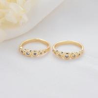 China Fashion Simple Design 14K Gold Plated Inlaid Zircon Multi Shape Closed Ring Adjustable Jewelry Ring for sale