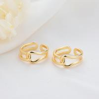 China Fashion Simple Design 14K Gold Plated Inlaid Zircon Multi Shape Closed Ring Adjustable Jewelry Ring for sale