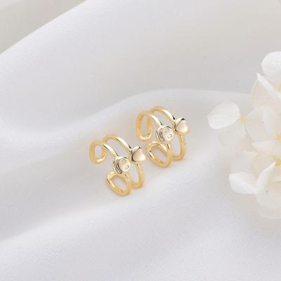 China Simple Design 14K Gold Plated Smile Face Heart Shape Open Adjustable Ring for sale